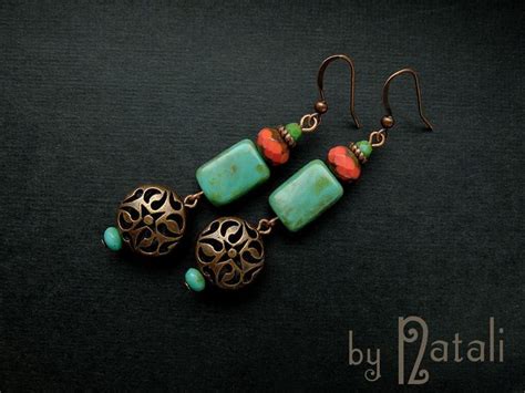 Серьги "Santorini" - чешское стекло - купить или заказать в интернет ...