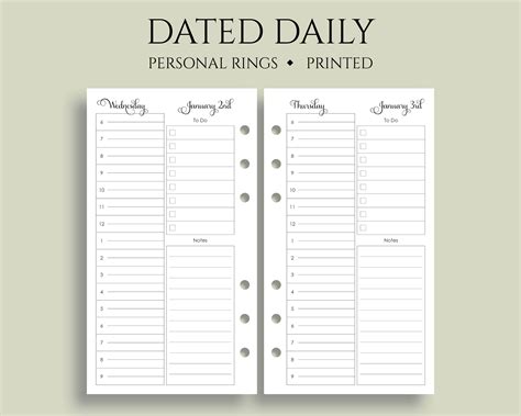 Dated Daily Layout With Schedule To Do List Notes PT Paper