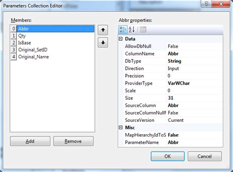 Tableadapter Number Of Query Values And Destination Fields