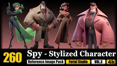 Artstation 260 Spy Stylized Character Reference Image Pack V3