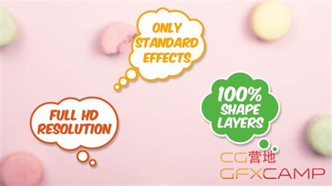 Ae模板 卡通对话框气泡动画 15 Speech Bubbles 龋齿一号gfxcamp