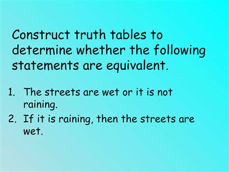 Truth Tables Ppt