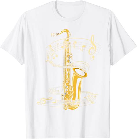 Music Notes Treble Clef Saxophonist Jazz Musician Saxophone T Shirt