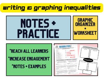 Writing And Graphing Inequalities Notes Worksheet By Teach CCJohnson