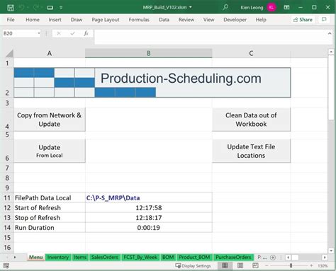 Doing Mrp In Excel Subscribers Page Production Scheduling
