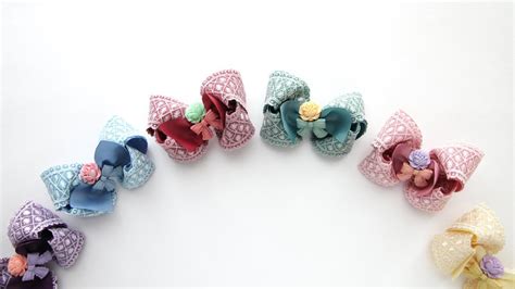 리본공예diy세트 Bk1192와플 레이스 볼륨 리본 집게핀레이스로 볼륨감 있는 리본핀 만들기hairbow Tutorialヘアピン作り方 Youtube