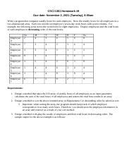 Hw9 2 Docx CSCI 1301 Homework 9 Due Date November 2 2021 Tuesday 8 00am Write A Program