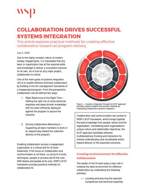 Wsp Collaboration Drives Successful Systems Integration Pdf