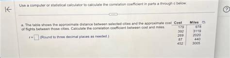 Solved K Use A Computer Or Statistical Calculator To