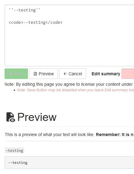 Beware Of Markup Parsing In Monospace Formatting Talk About