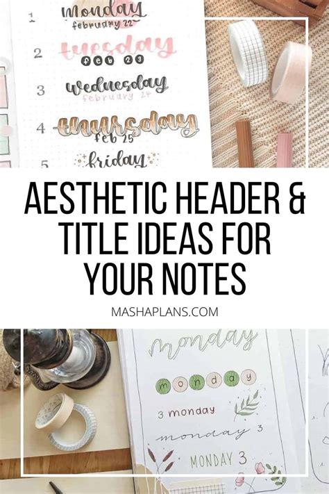 Aesthetic Header And Title Ideas For Your Notes