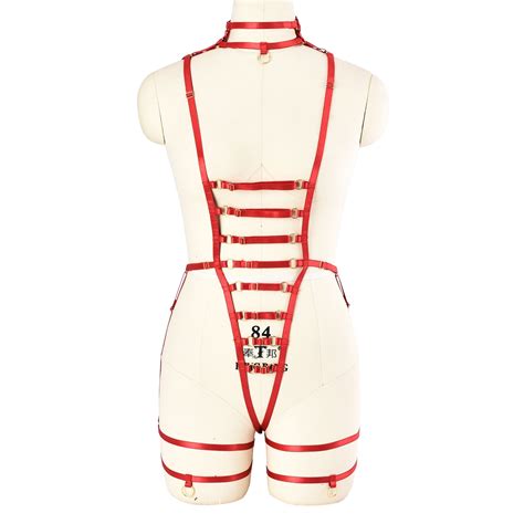 Sexiest Red Bodysuit Red Strappy Harness Lingerie Sex Teddy Le Jour Jour