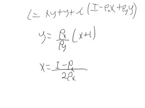 solved suppose the utility function of good x and good y is u x y xy y please answer the