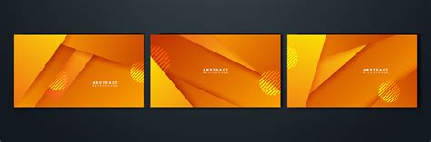 추상적으로 주황색과 노란색 배경색 구성 선과 원 점의 조합이있는 추상적 인 배경을 광고 배너 판매 배너 템플릿 프리젠 테이션에