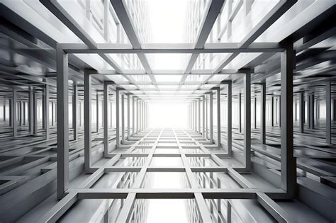 Abstract Composition Of Server Racks And Their Geometric Alignment Premium Ai Generated Image