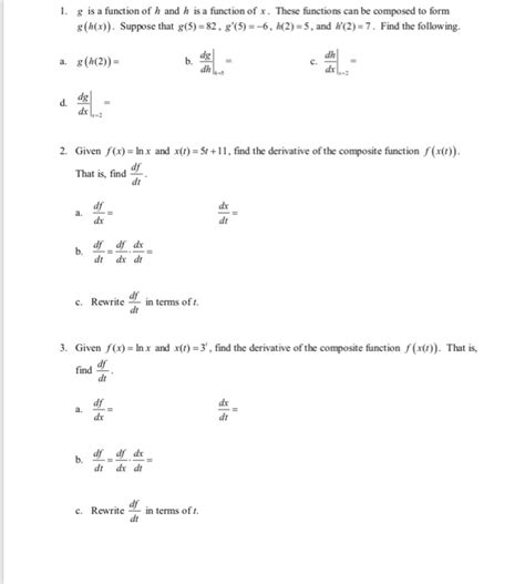 Solved G Is A Function Of H And H Is A Function Of X Chegg Com