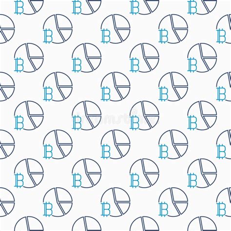 Crypto Pie Chart With Bitcoin Sign Vector Linear Seamless Pattern Stock Vector Illustration Of