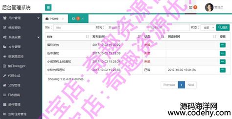 2056 Java源码web项目springboot后台管理系统快速开发 权限 代码生成 源码海洋网