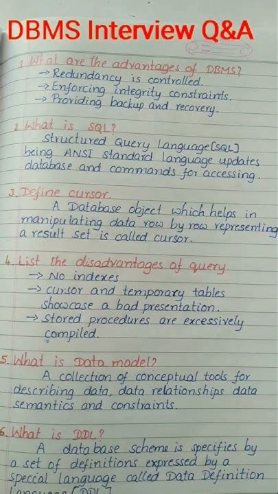 Dbms Interview Questions And Answers Youtube