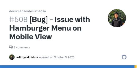 Bug Issue With Hamburger Menu On Mobile View · Issue 508