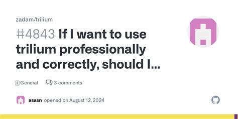 If I Want To Use Trilium Professionally And Correctly Should I Have A