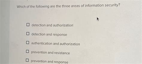 Solved Which Of The Following Are The Three Areas Of