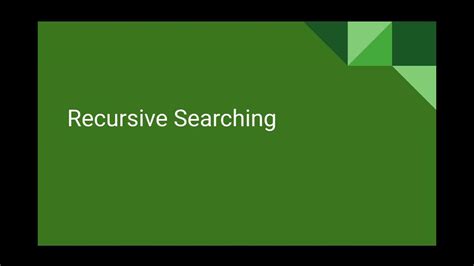 ap cs a unit 10 lesson 2 recursive searching youtube