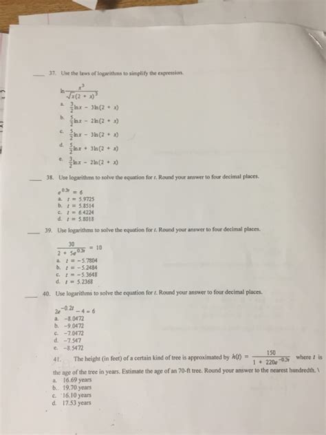 Solved Use The Laws Of Logarithms To Simplify The Chegg