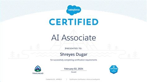 Shreyes Dugar On Linkedin Salesforcecertified Aiassociate Trailblazer Salesforceai… 16