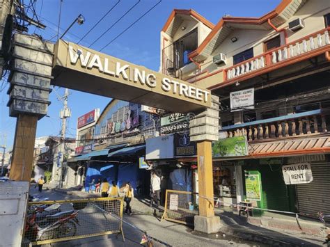 View Of Walking Street In Angeles City Philippines Editorial