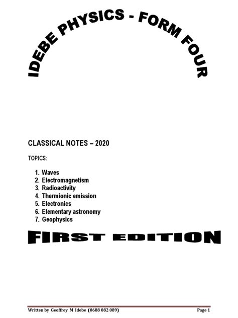 Idebe Physics 4 1 Pdf Waves Sound