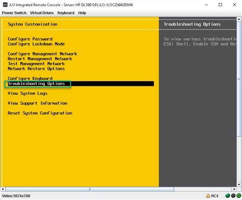فعال سازی Esxi Shell