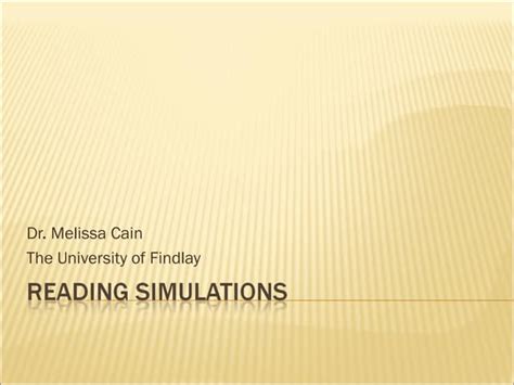 Reading Simulations 1 Ppt