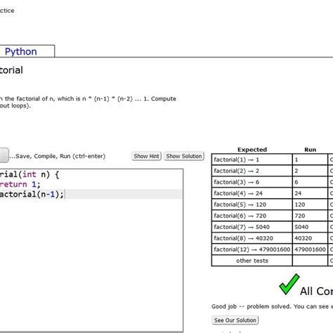 Screenshot Of The Codingbat Exercise On The Faculty Of N 35