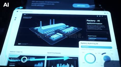 Ai Powered Automated Factory Consulting Platform Displaying 3d Wireframe Model On Digital Tablet