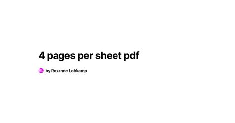 4 Pages Per Sheet Pdf