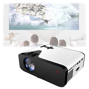 Mini Portable HD LED Projector With Remote Control P White