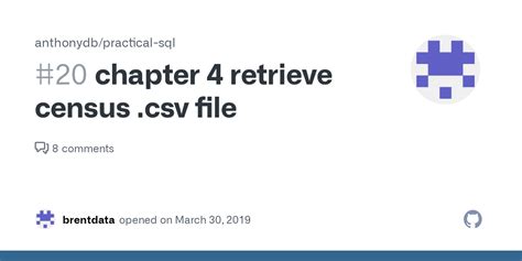 chapter 4 retrieve census csv file · issue 20 · anthonydb practical sql · github