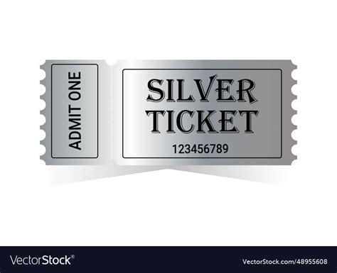 Silver Ticket Royalty Free Vector Image Vectorstock