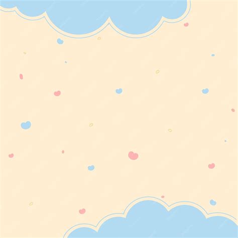 구름과 함께 귀여운 배경 터 프리미엄 벡터