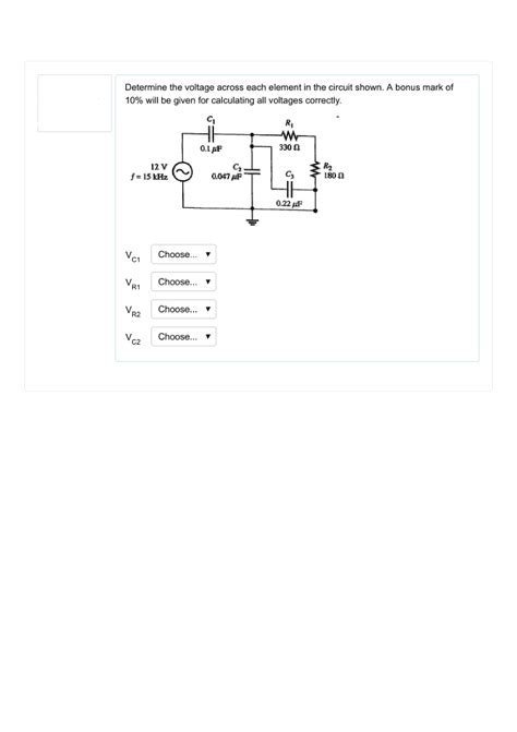 Solved Determine The Voltage Across Each Element In The Chegg Com