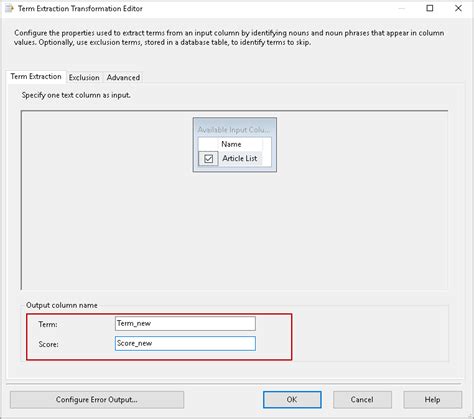 Term Extraction Transformation In Ssis