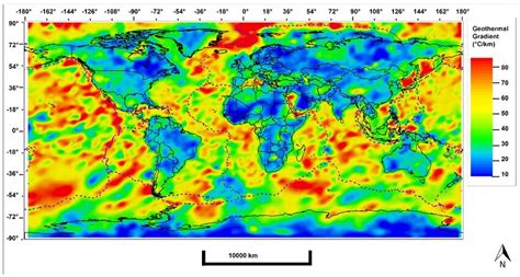 Global Geothermal Gradient Map Estimated By The Interpolation Of Direct