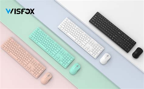 Amazon Com Wireless Keyboard And Mouse WisFox GHz Full Size Silent With Numeric Keypad