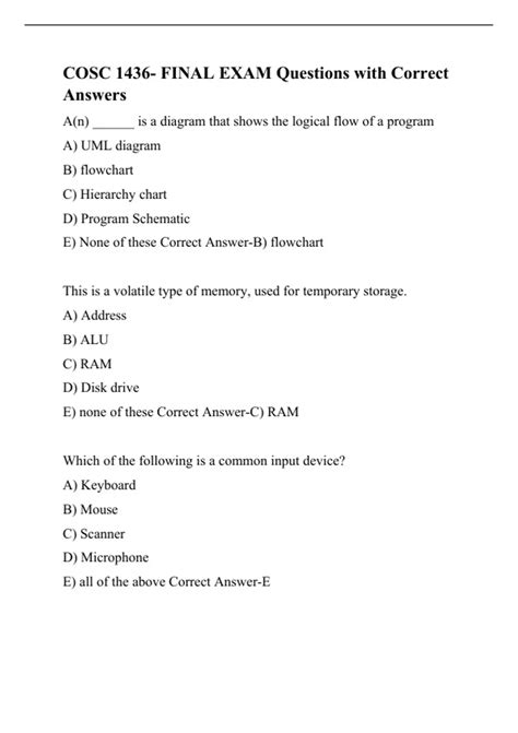 Cosc 1436 Final Exam Questions With Correct Answers Cosc Stuvia Us