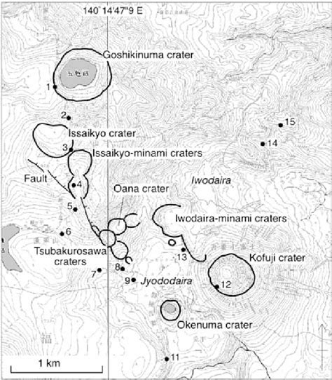 Distribution Of Explosion Craters Solid Lines Around Jyododaira Fig Download Scientific
