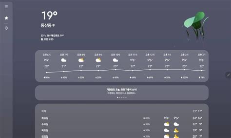 태블릿 및 폴드 날씨앱 Ui 제안 Samsung Members