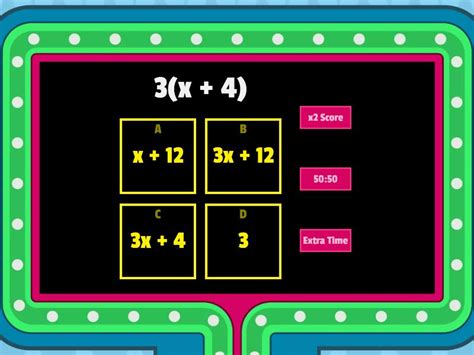 Use The Distributive Property Gameshow Quiz