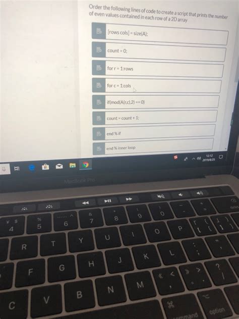 Solved Order The Following Lines Of Code To Create A Script