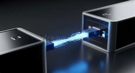 High Speed Data Transfer Connection Fiber Optic Light Lines Connecting